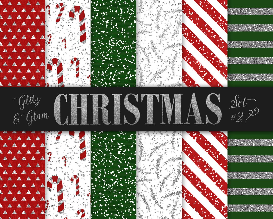 Christmas Digital Paper / Candy Cane Digital Paper / Red and Green ...