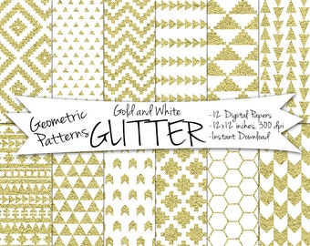 Digital Glitter Paper // Instant Download Gold Glitter Paper | Etsy