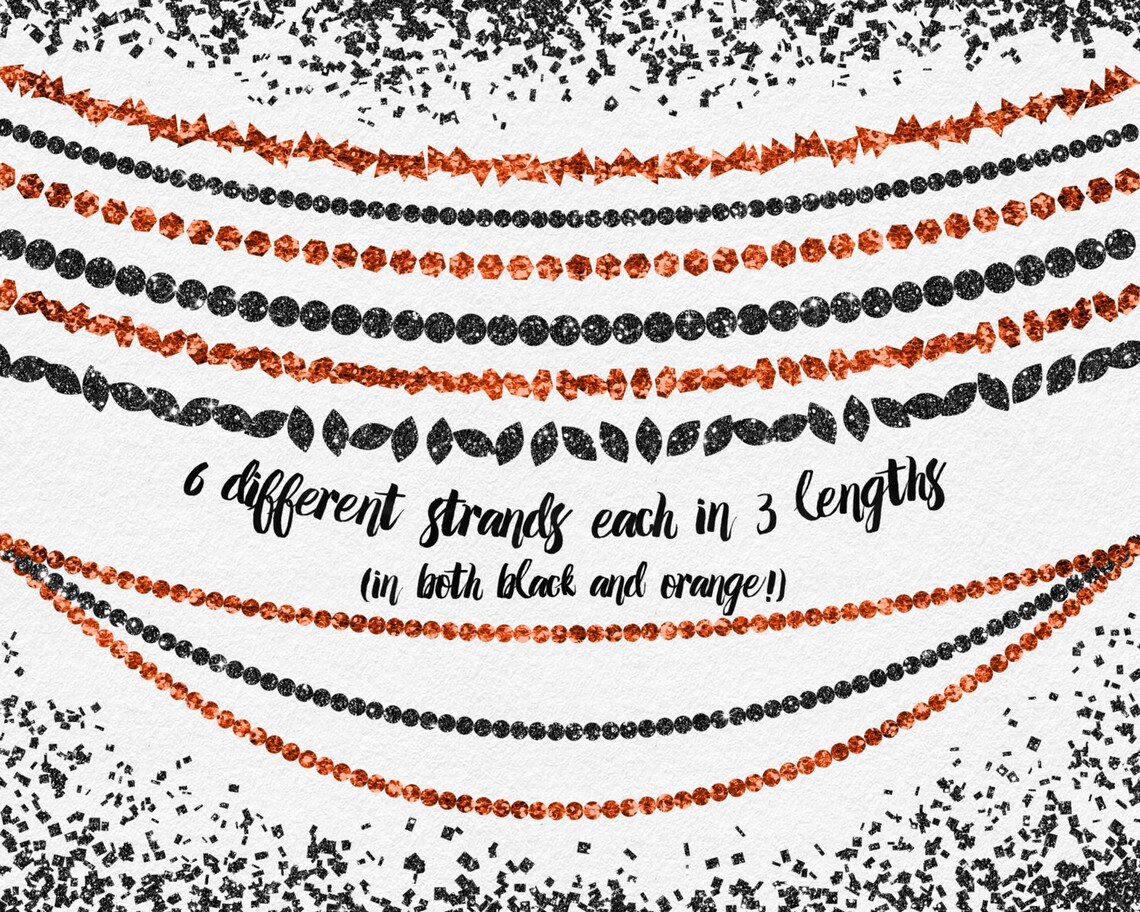 Halloween Clipart / Digital Bunting / Glitter Clip Art / | Etsy