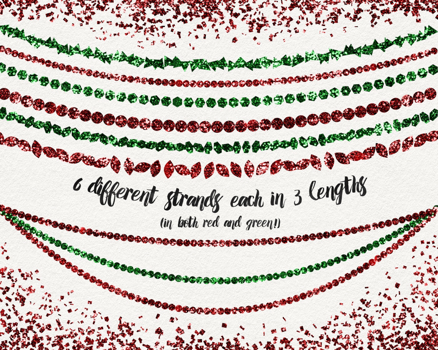 Christmas Bunting Clipart / Digital Bunting / Glitter Clipart / Glitter ...