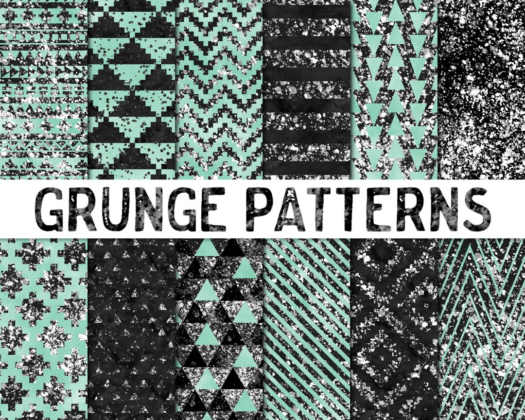 Turquoise Distressed Digital Paper / Digital Backgrounds / Grunge ...