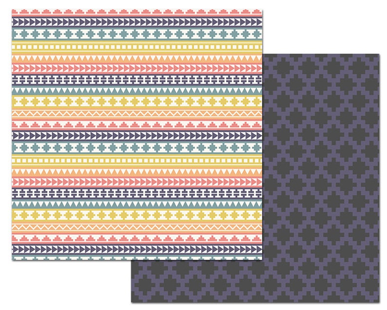 Aztec Digital Paper // Tribal Digital Paper // Printable Paper ...