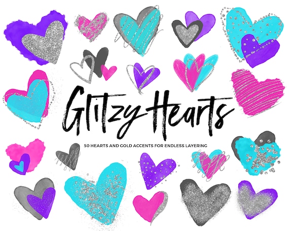 Purple And Pink Heart Clip Art