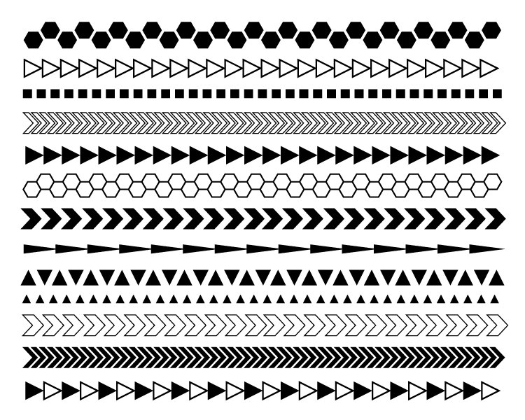 Geometric Digital Borders // Black and White Borders // Modern ...