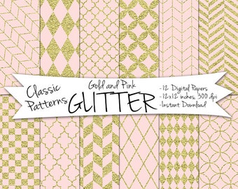 Digital Gold Paper // Gold Glitter Paper // Digital Glitter | Etsy