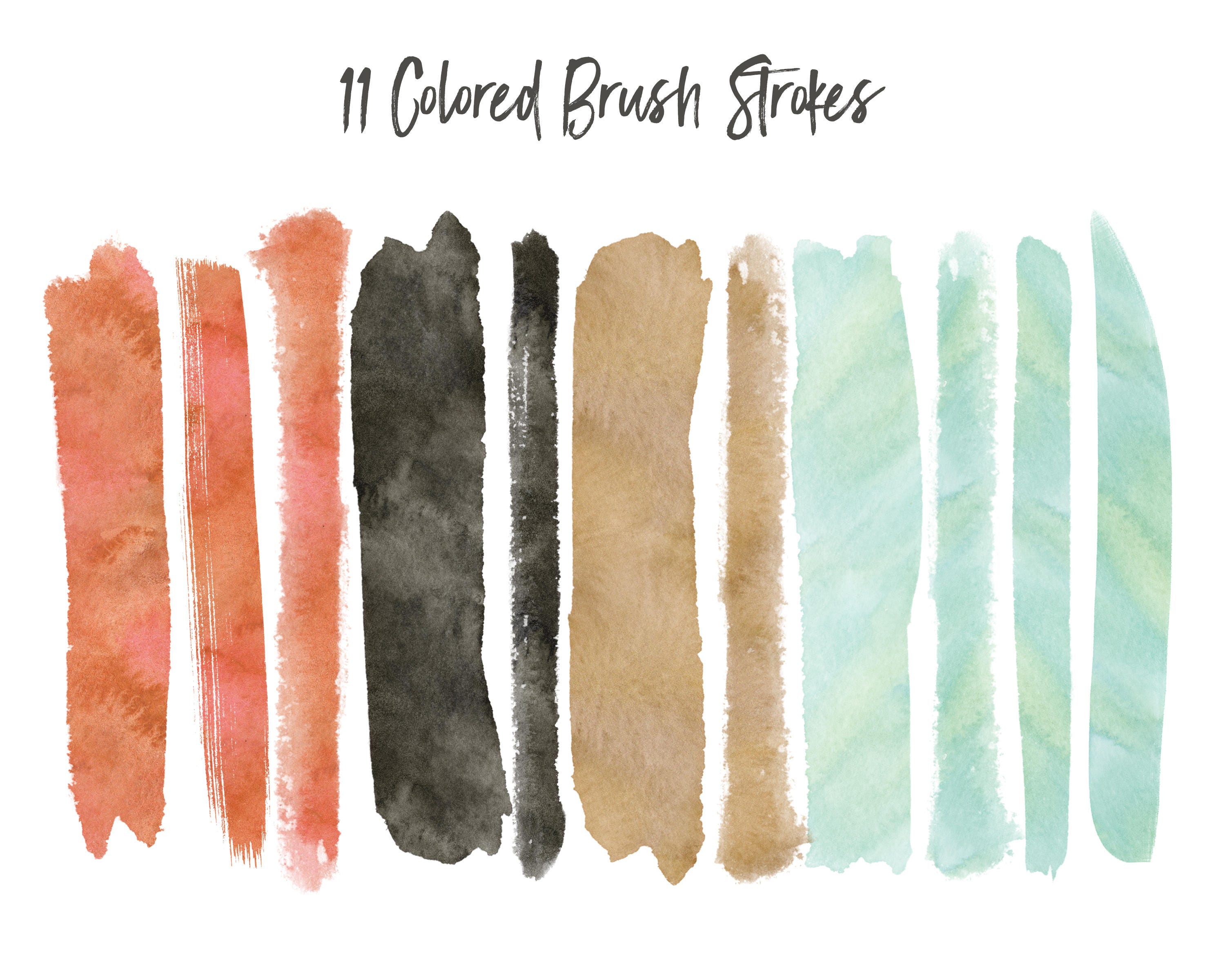 Light Gold Brush Strokes / Gold Paint Brush Strokes Clipart / Bronze ...