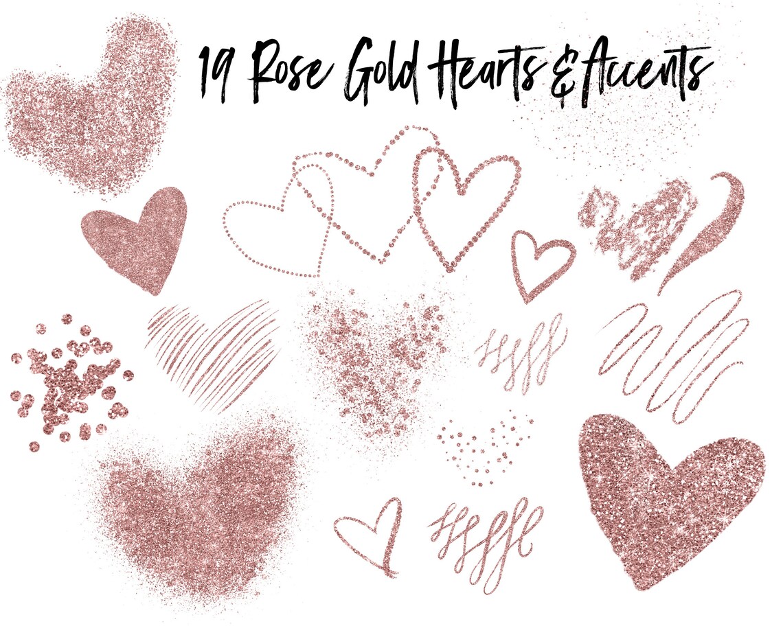 Rose Gold Heart Clipart / Rose Gold Clipart Heart PNG / Rose Gold ...