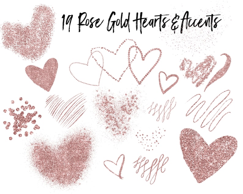 Rose Gold Heart Clipart / Rose Gold Clipart Heart PNG / Rose Gold ...