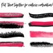 Hot Pink Digital Clipart Brushstrokes / Pink Brush Strokes / Black ...