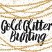 Gold Glitter Bunting Clipart / Digital Bunting / Glitter Clip Art ...