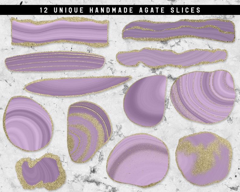 Amethyst Clip Art / Amethyst Geode Clipart / Purple Agate Slice Clipart ...