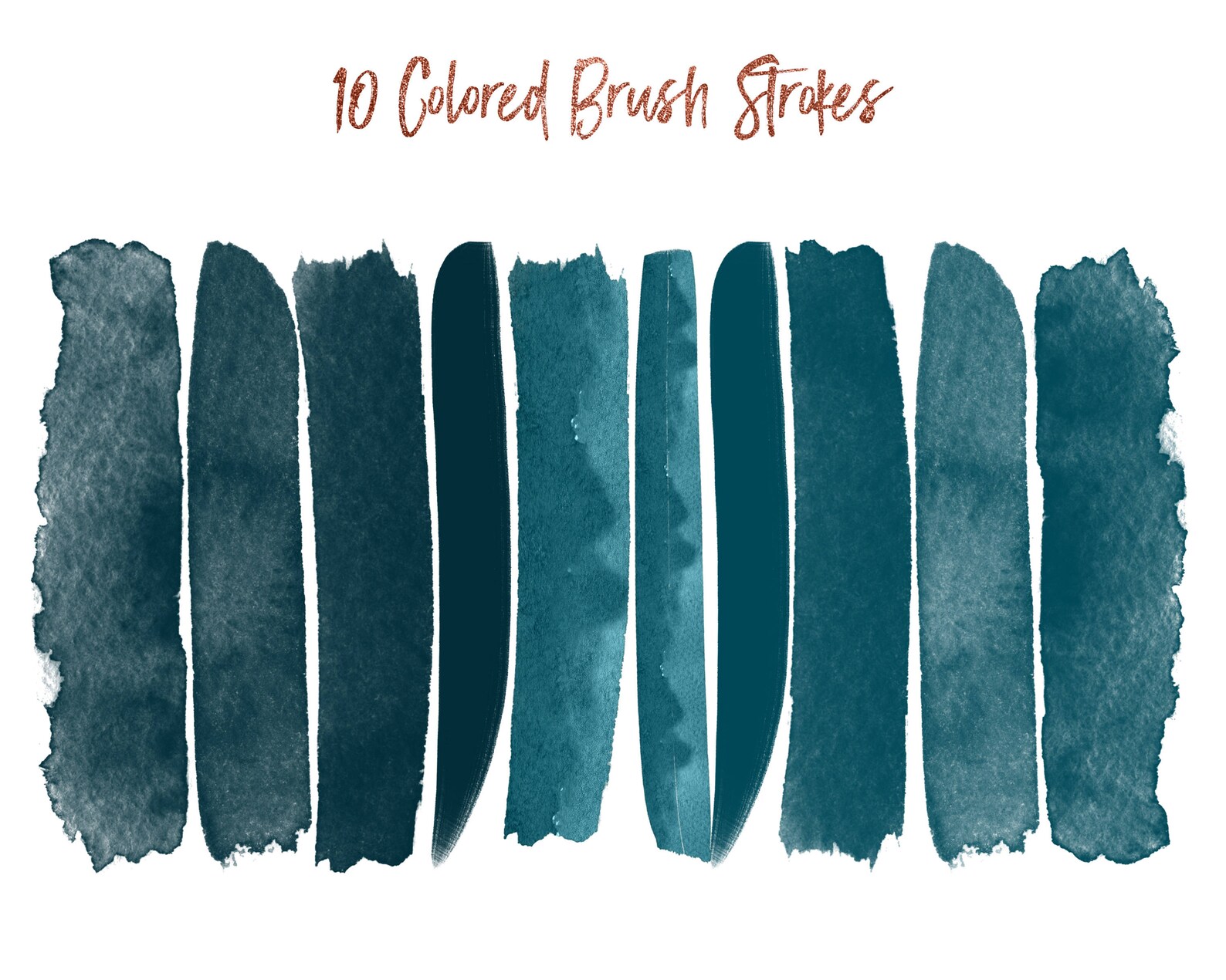 Copper Clip Art Brush Strokes PNG / Teal Clipart / Copper Foil / Copper ...
