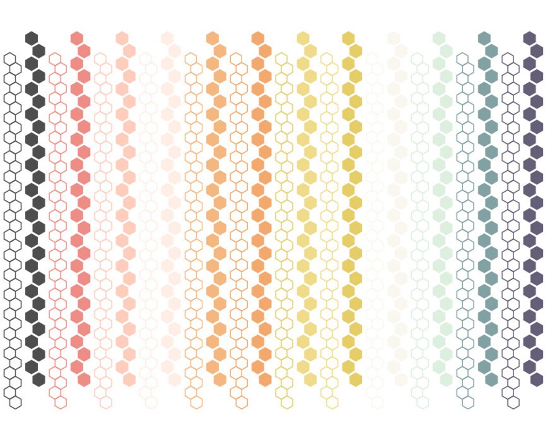 Geometric Borders // Hexagon Borders // Instant Download Digital Clip ...