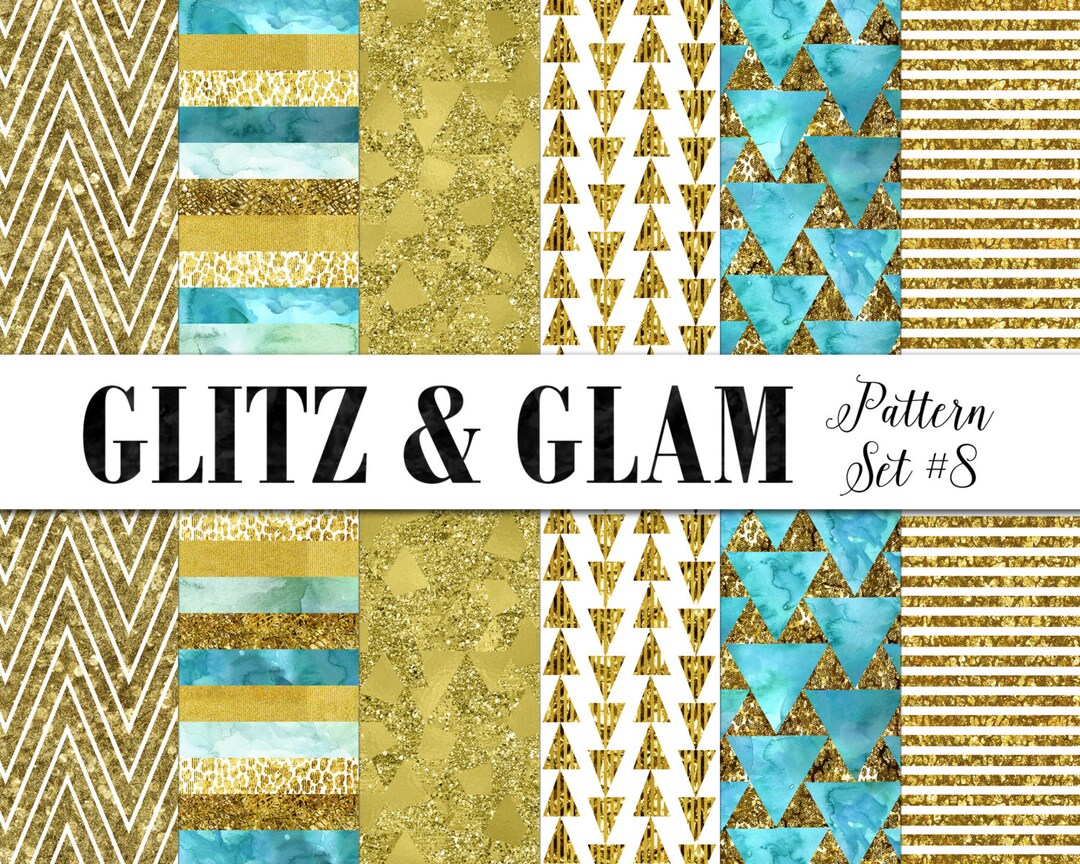 Gold Digital Paper / Gold Watercolor Paper / Blue Watercolor Digital ...