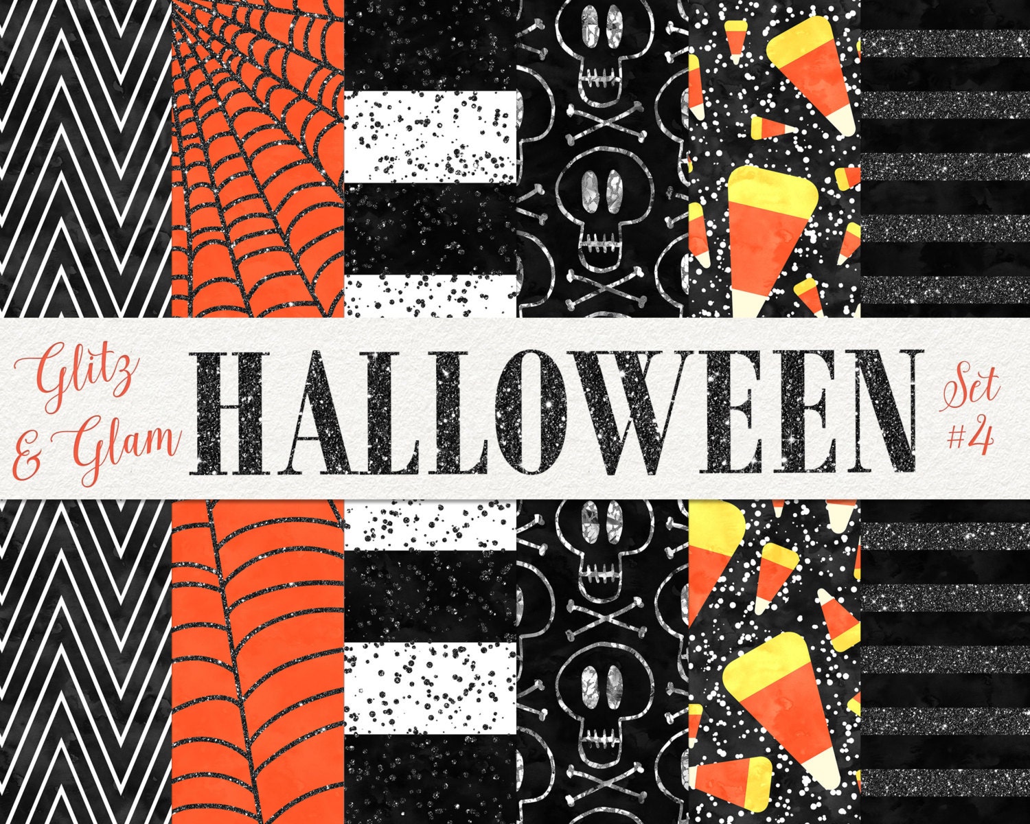 Halloween Scrapbook Paper / Digital Halloween Paper / Candy Corn ...