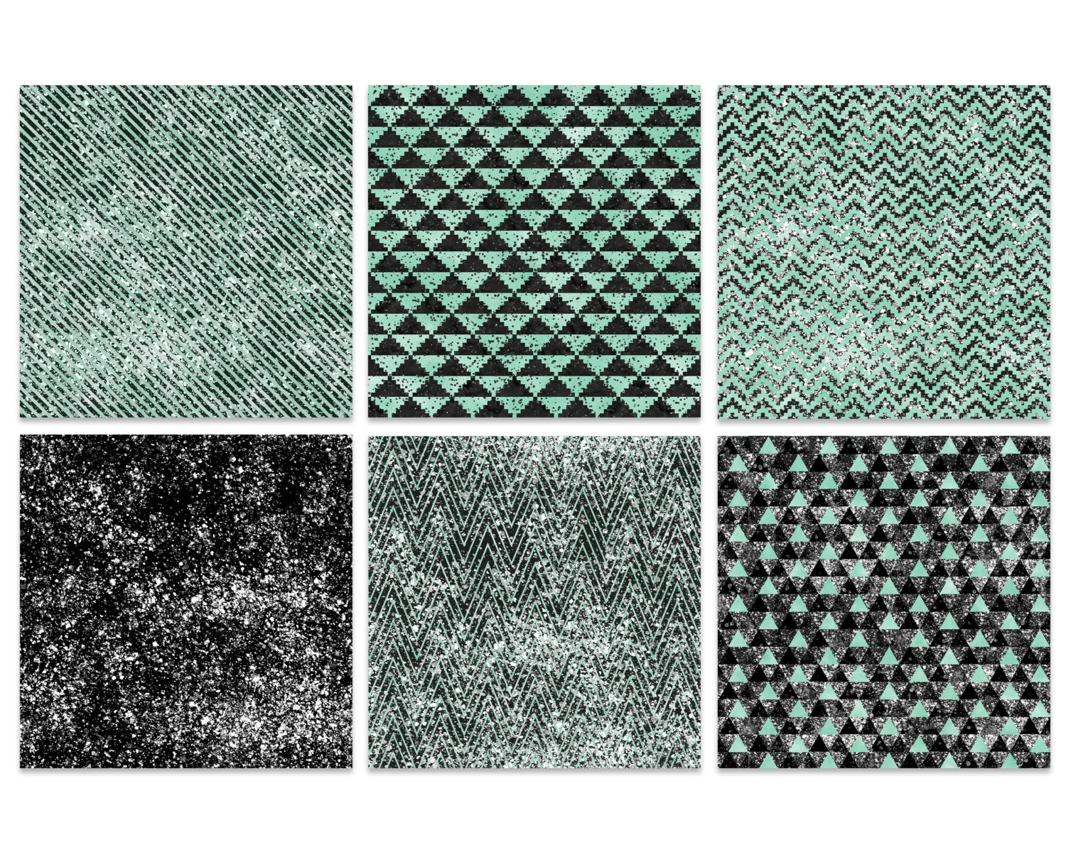 Turquoise Distressed Digital Paper / Digital Backgrounds / Grunge ...