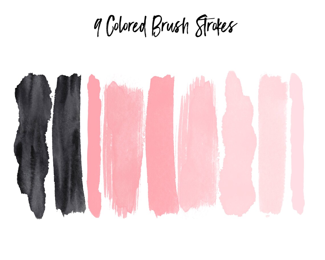 Pink Brushstroke Clip Art / Silver Glitter Clipart / Digital Glitter ...