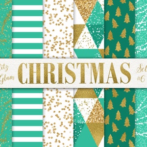 Digital Christmas Paper Pack / Modern Christmas Digital Paper ...