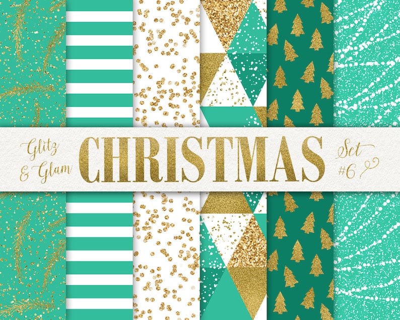Digital Christmas Paper Pack / Modern Christmas Digital Paper ...