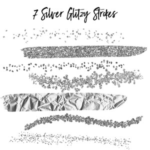 Modern Clipart Brush Strokes / Silver Clip Art / Watercolor Brush ...