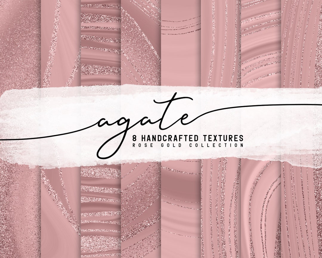 Rose Gold Agate Textures / Rose Gold Digital Agate Paper / Rose Gold ...
