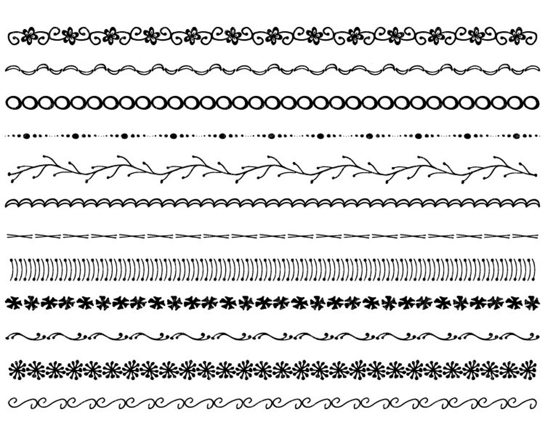 Hand Drawn Borders // Hand Drawn Clip Art Borders // Black and White ...