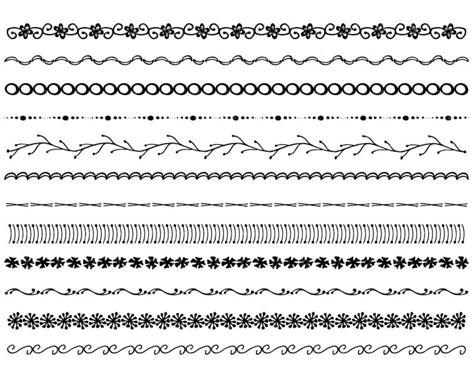 Hand Drawn Borders Hand Drawn Clip Art Borders Black And Etsy