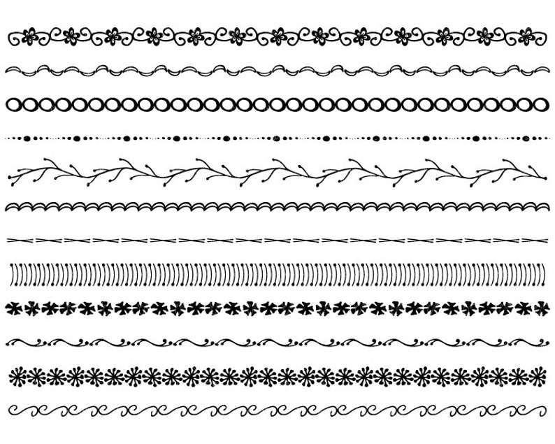 Hand Drawn Borders // Hand Drawn Clip Art Borders // Black and White ...