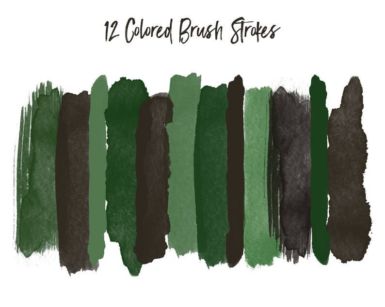 Green Brush Strokes Clipart / Jungle Clipart / Gold Animal Print ...