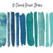 Blue Watercolor Clipart / Blue Brush Strokes / Teal Brush Strokes ...