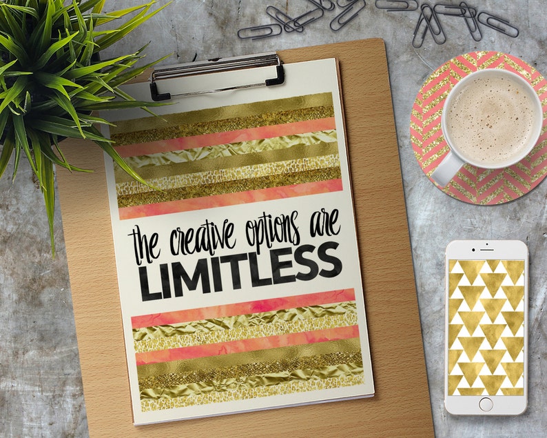Coral and Gold Digital Paper / Gold and Coral Watercolor Paper / Modern ...