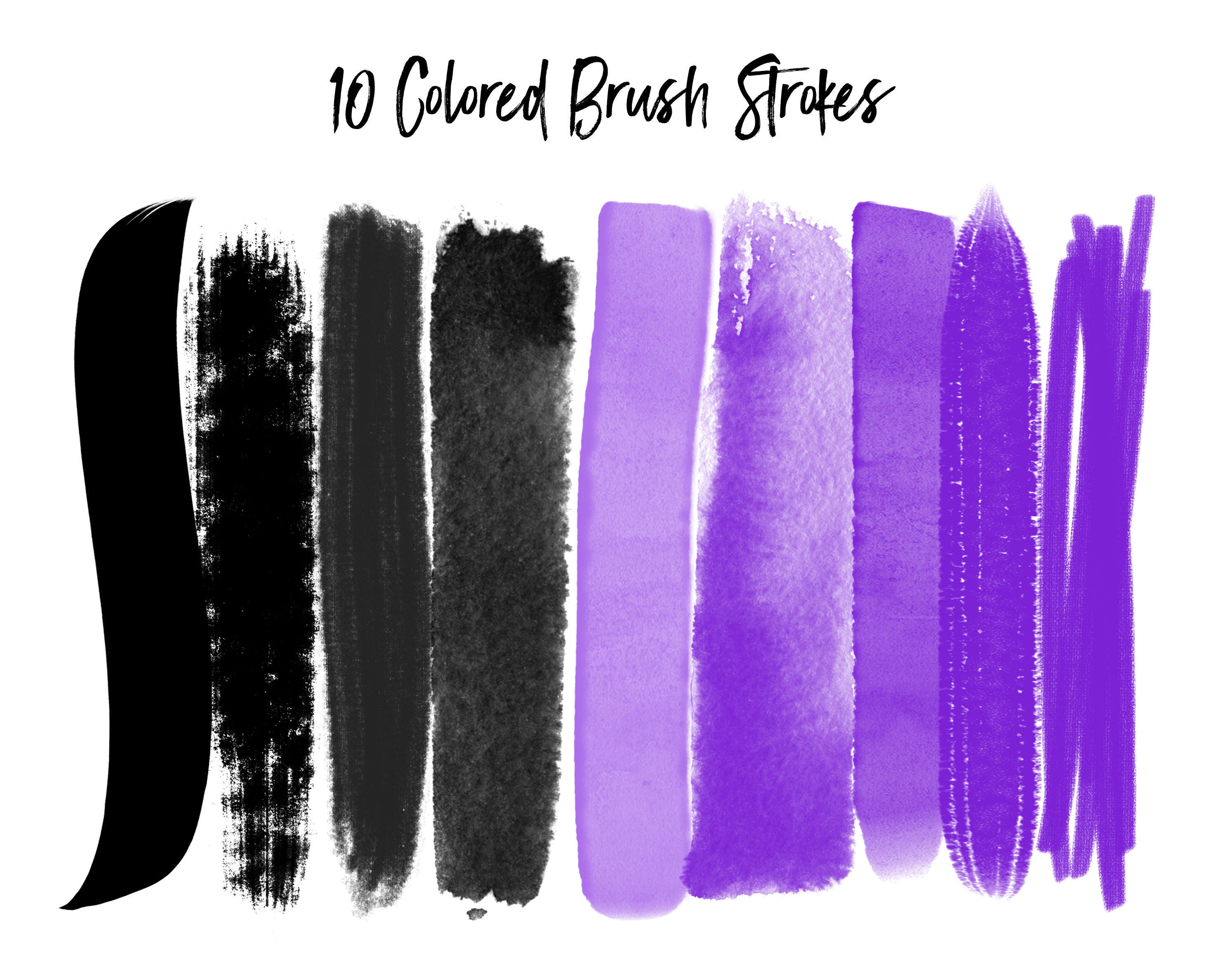Purple Brushstrokes Clipart / Glitter Brush Strokes Clip Art / Digital ...