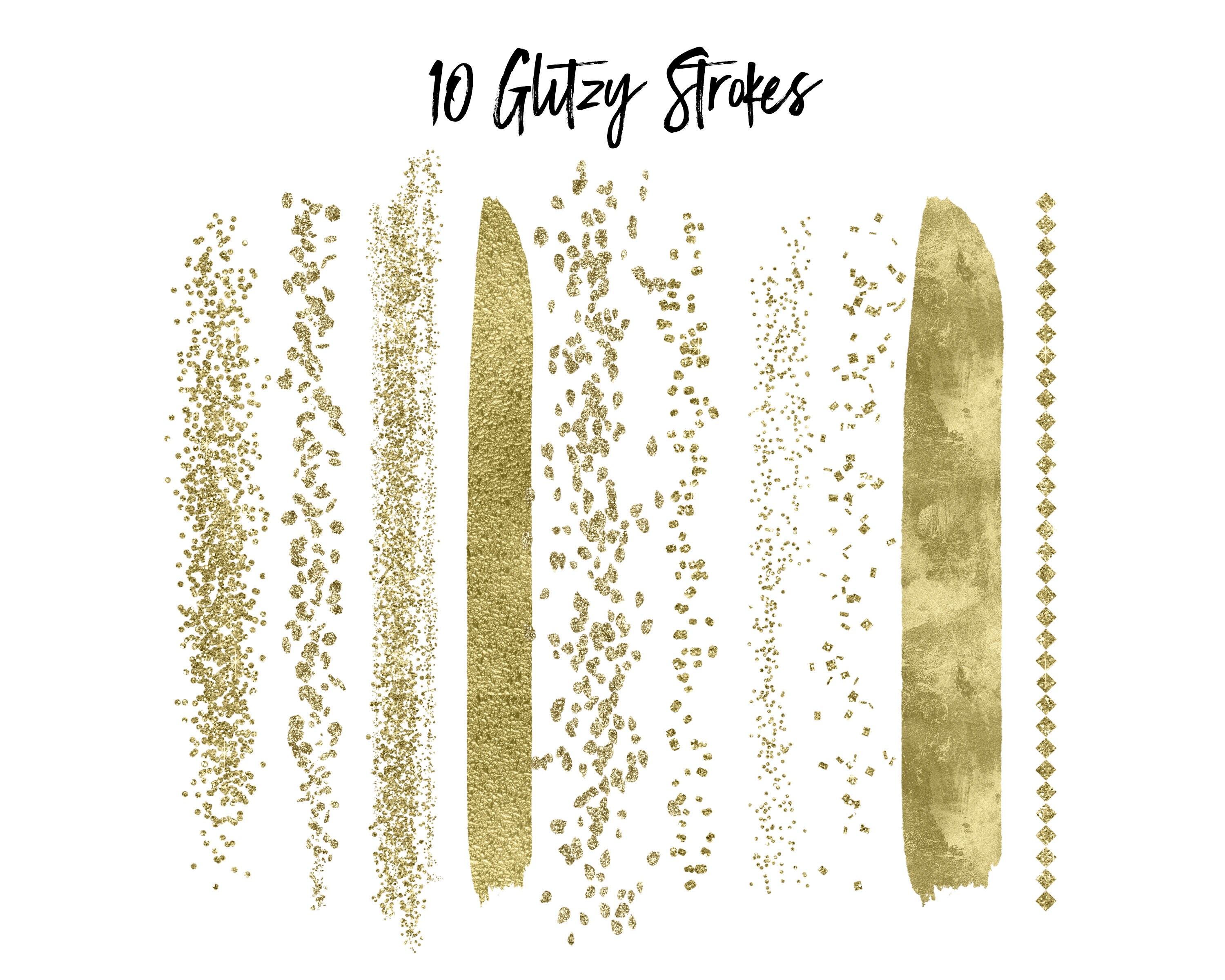 Black Brush Strokes / Gold Brush Strokes Clipart / Gold Foil Clipart ...