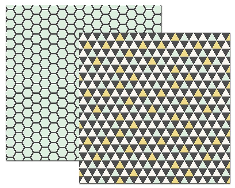 Geometric Digital Paper // Hexagon and Triangle Printable Paper ...