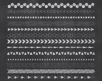 Geometric Digital Borders // Black and White Borders // Modern