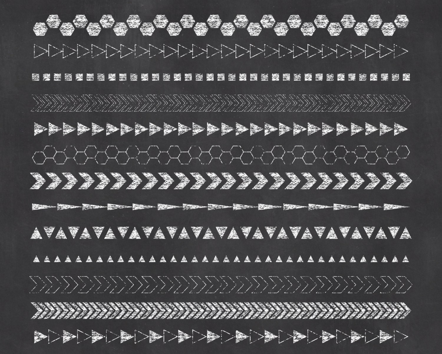 Geometric Digital Borders // Digital Chalkboard Borders // Chalkboard ...