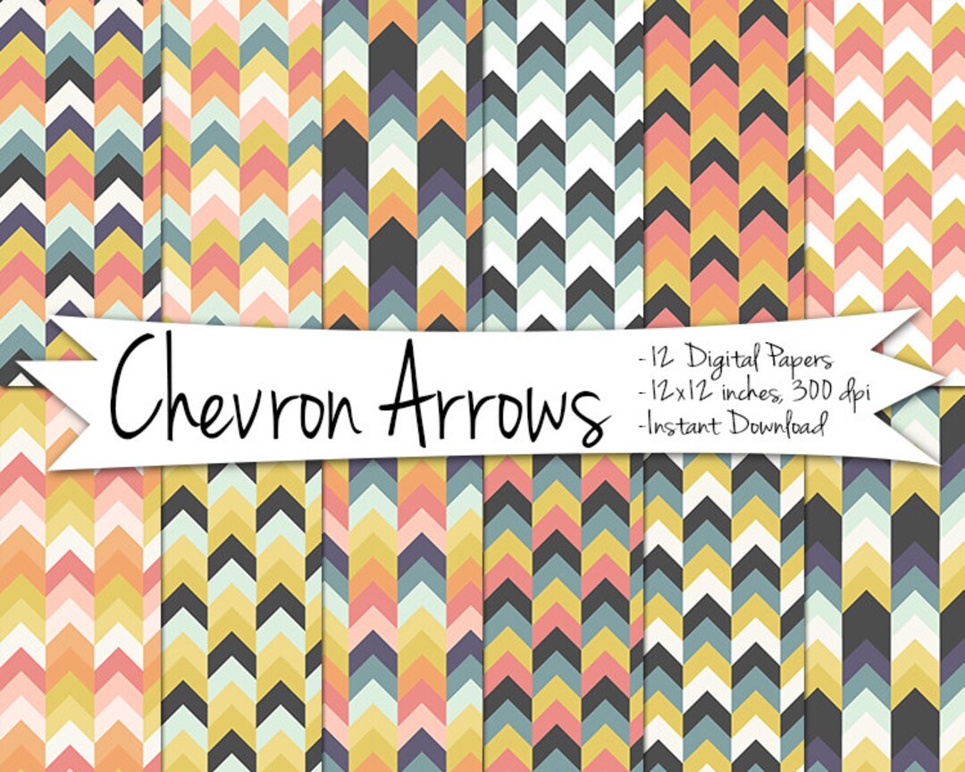 Chevron Arrows Digital Paper // Printable Paper // Instant Download ...