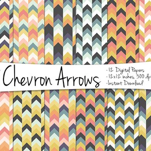 Chevron Arrows Digital Paper // Printable Paper // Instant Download ...