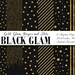 Black and Gold Digital Paper / Gold Stripes and Polka Dots / Gold Foil ...