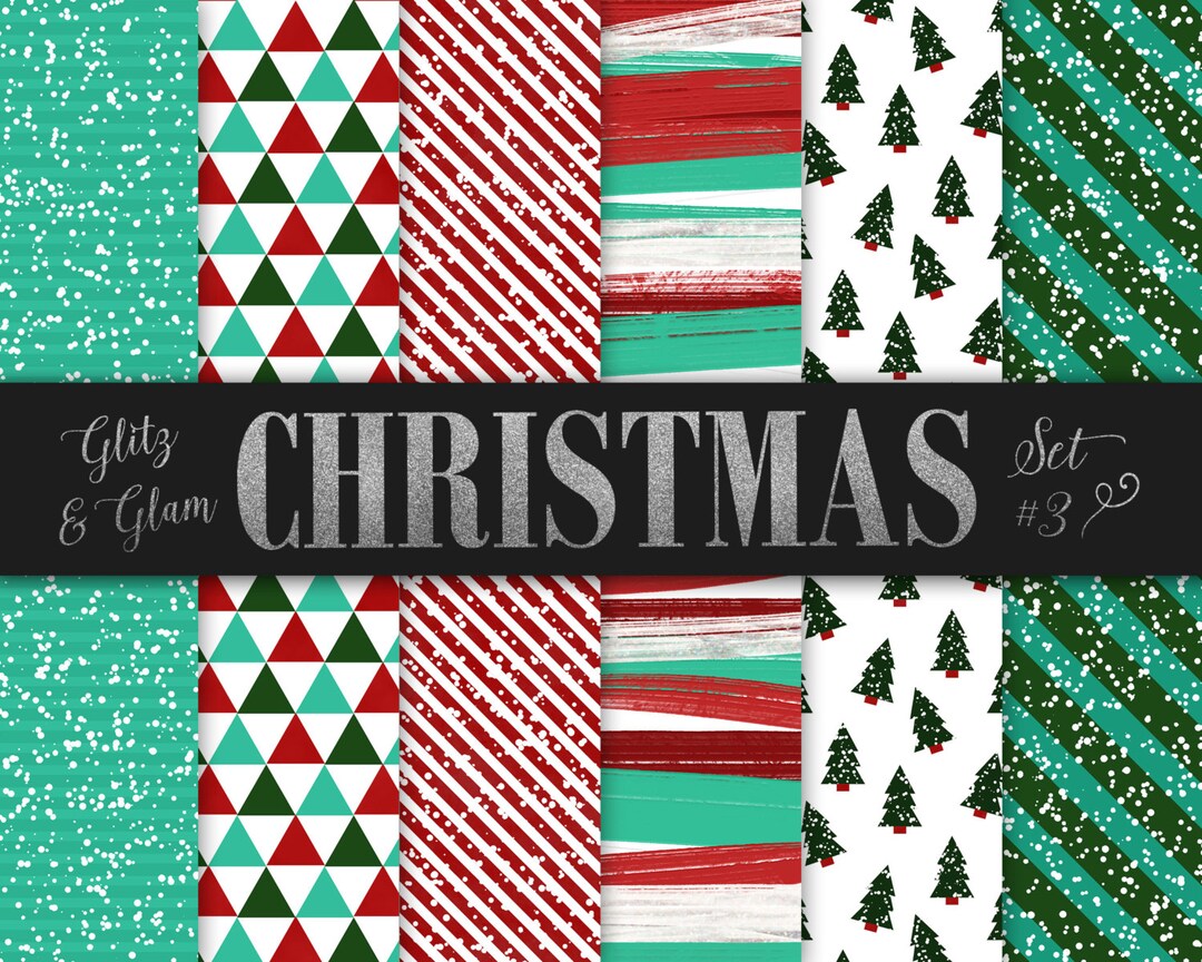Christmas Paper Pack / Digital Christmas Paper / Modern Christmas ...