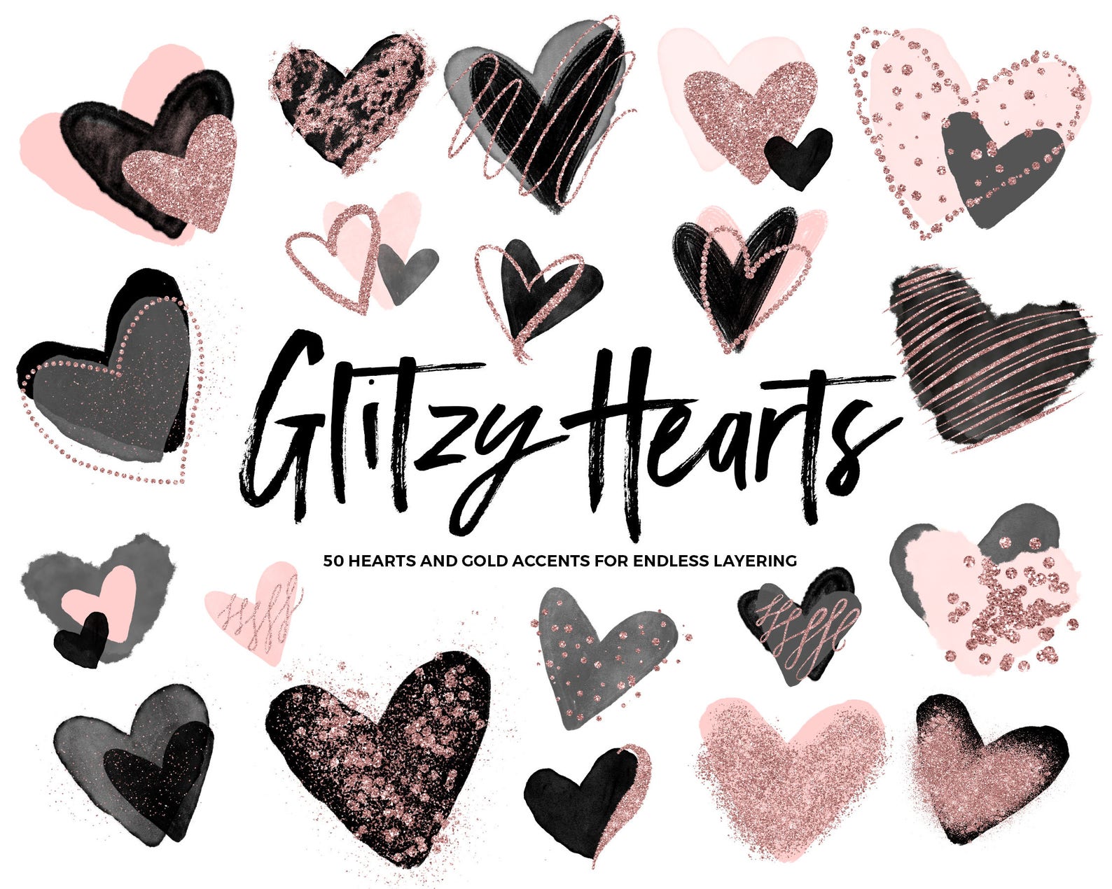 Rose Gold Heart Clipart / Rose Gold Clipart Heart PNG / Rose Gold ...