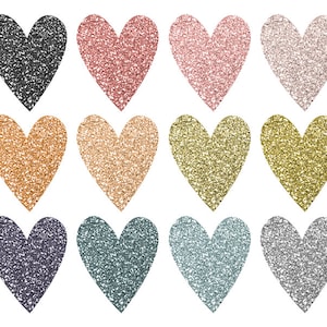 Glitter Heart Clipart / Valentines Clip Art / Digital Glitter Clip Art ...