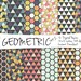 Geometric Digital Paper // Hexagon and Triangle Printable Paper ...