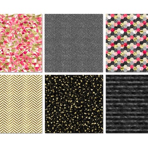 Pink and Gold Digital Paper / Pink Watercolor Paper / Modern Digital ...