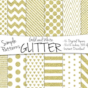 Digital Glitter Paper // Instant Download Gold Glitter Paper // Digital ...