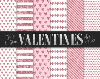 Pinks and Reds Glitter Digital Paper - Etsy