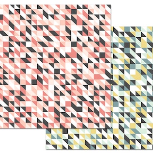 Geometric Digital Paper // Mosaic Triangle Printable Paper // Instant ...