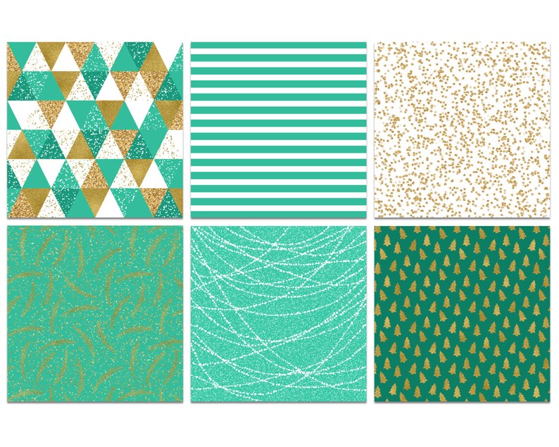 Digital Christmas Paper Pack / Modern Christmas Digital Paper ...