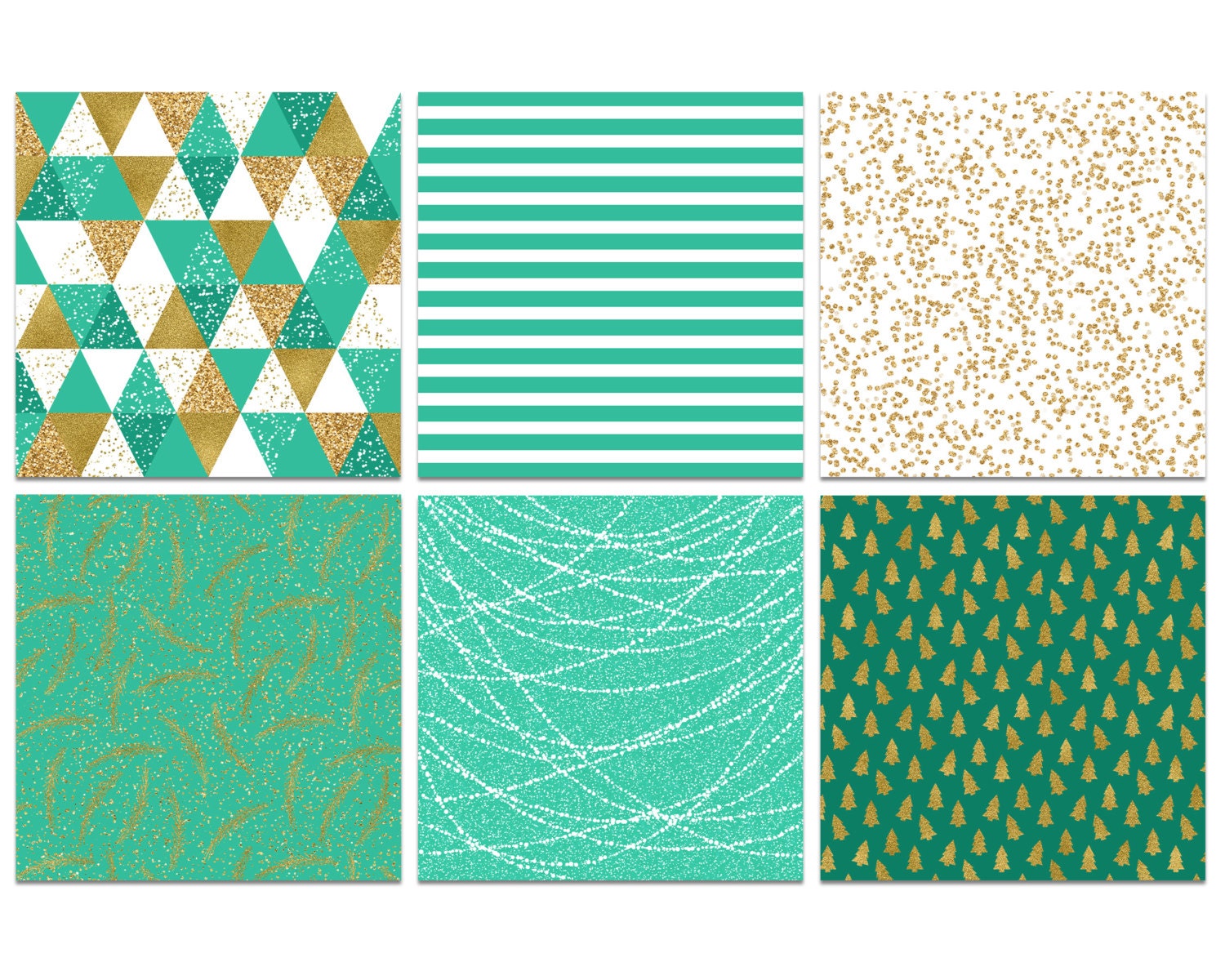 Digital Christmas Paper Pack / Modern Christmas Digital Paper ...