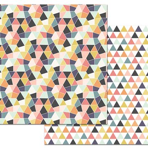 Geometric Digital Paper // Hexagon and Triangle Printable Paper ...